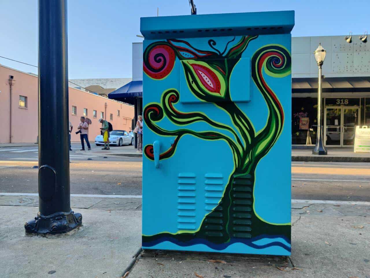 Beautiful Power Utility Box Art In Downtown Mobile